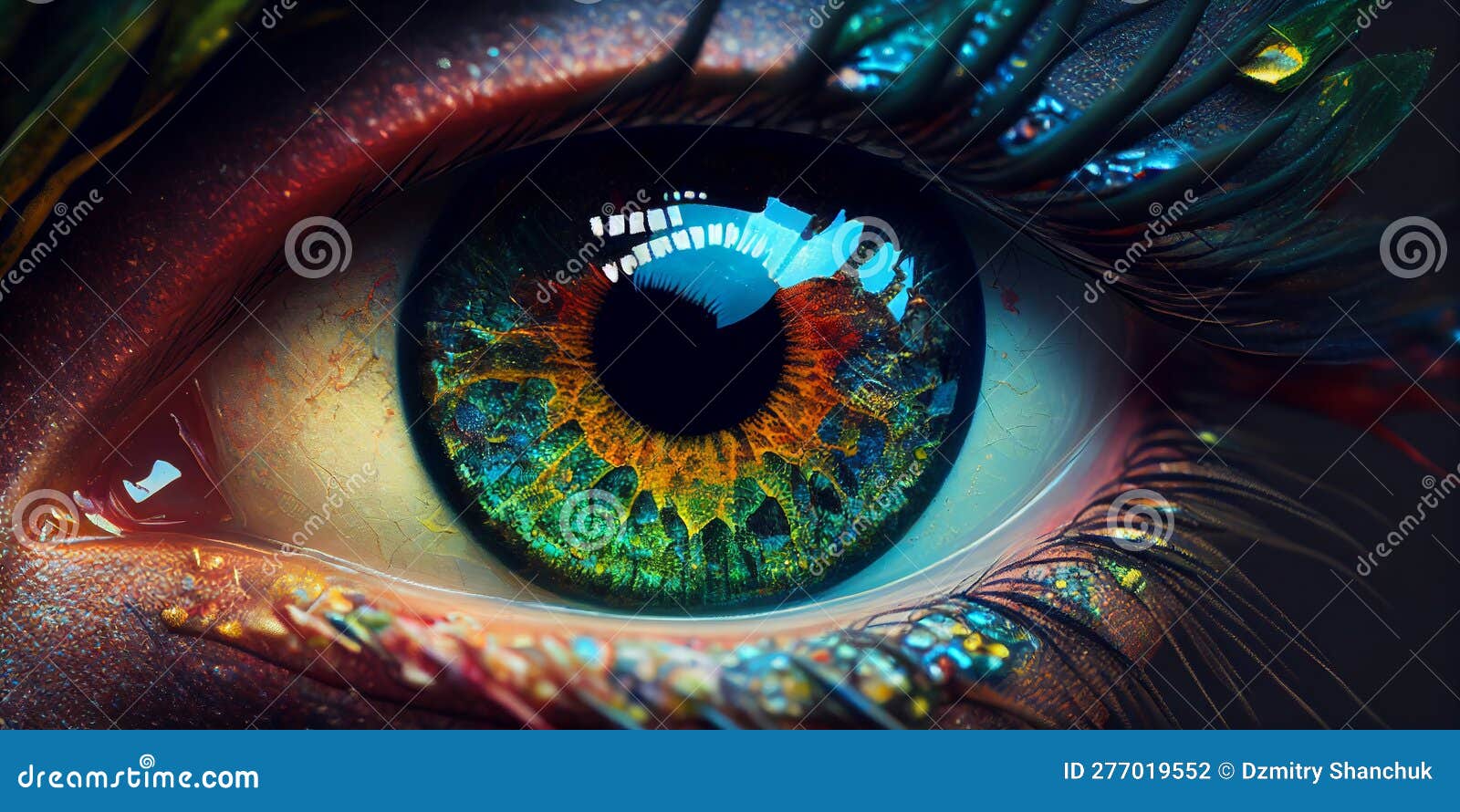 Close-up Shot of an Eye Generative AI Stock Illustration - Illustration ...