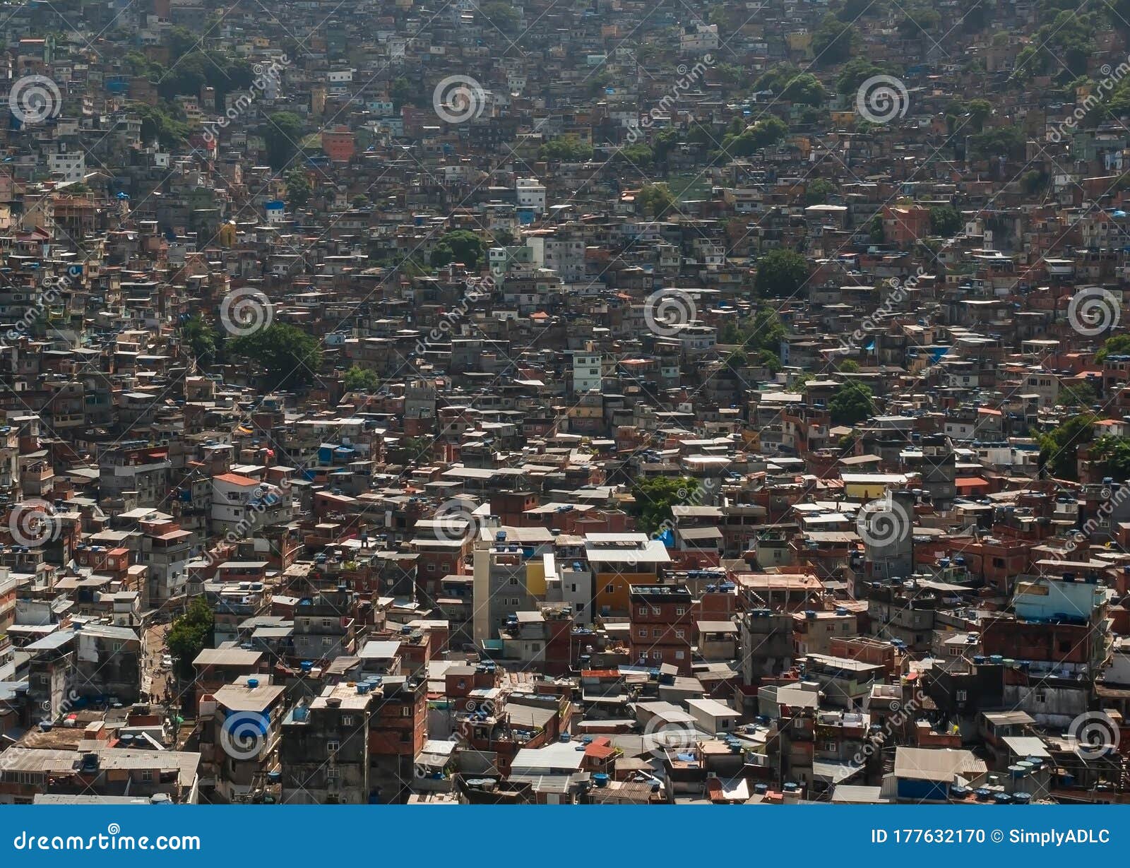 Close Up Shot of Favela Rocinha in Rio De Janeiro Stock Photo - Image ...