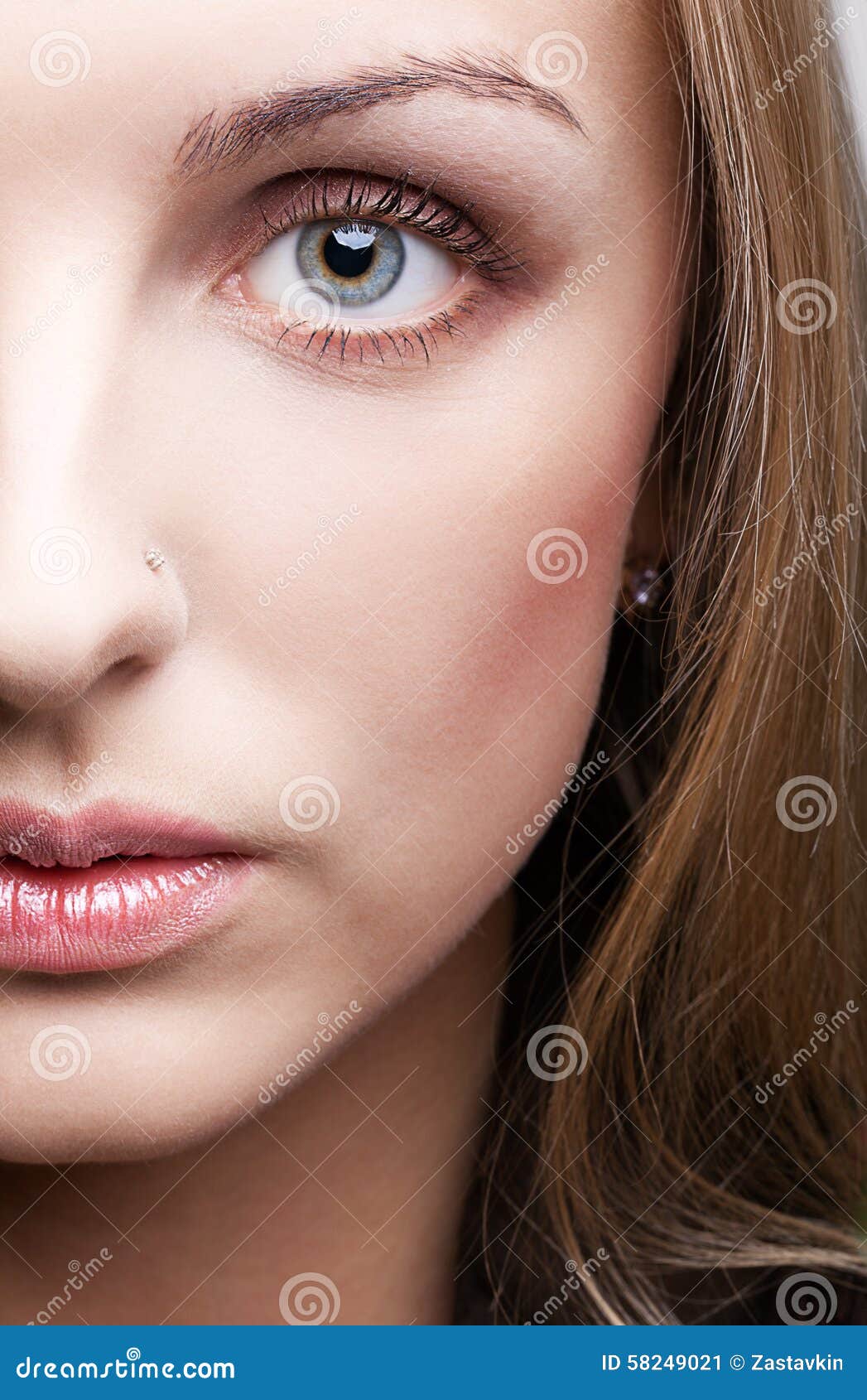 Close-up Shot of Female Face Stock Image - Image of glamour, fashion ...