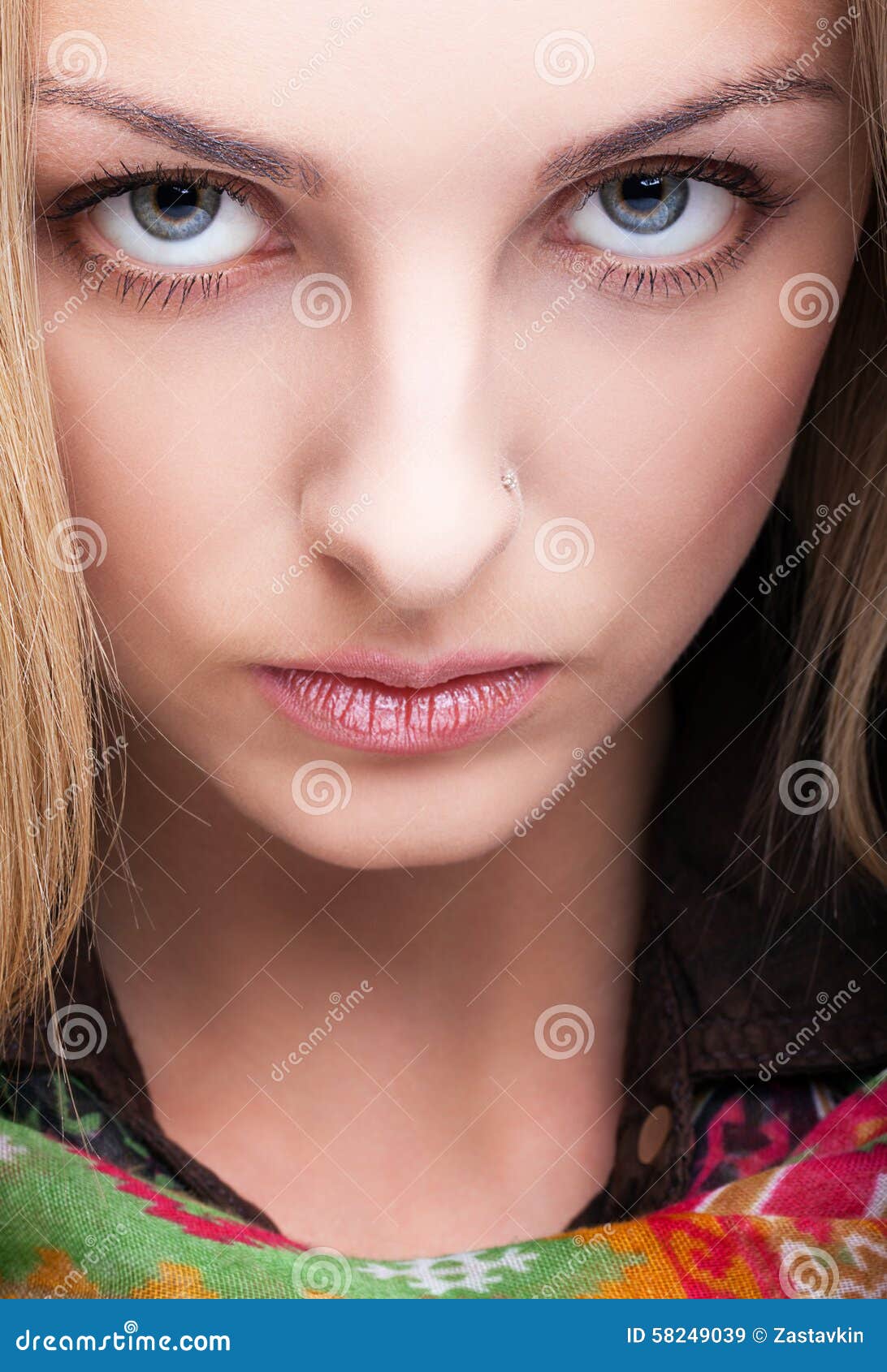 Close-up Shot of Female Face Stock Image - Image of girl, fashion: 58249039