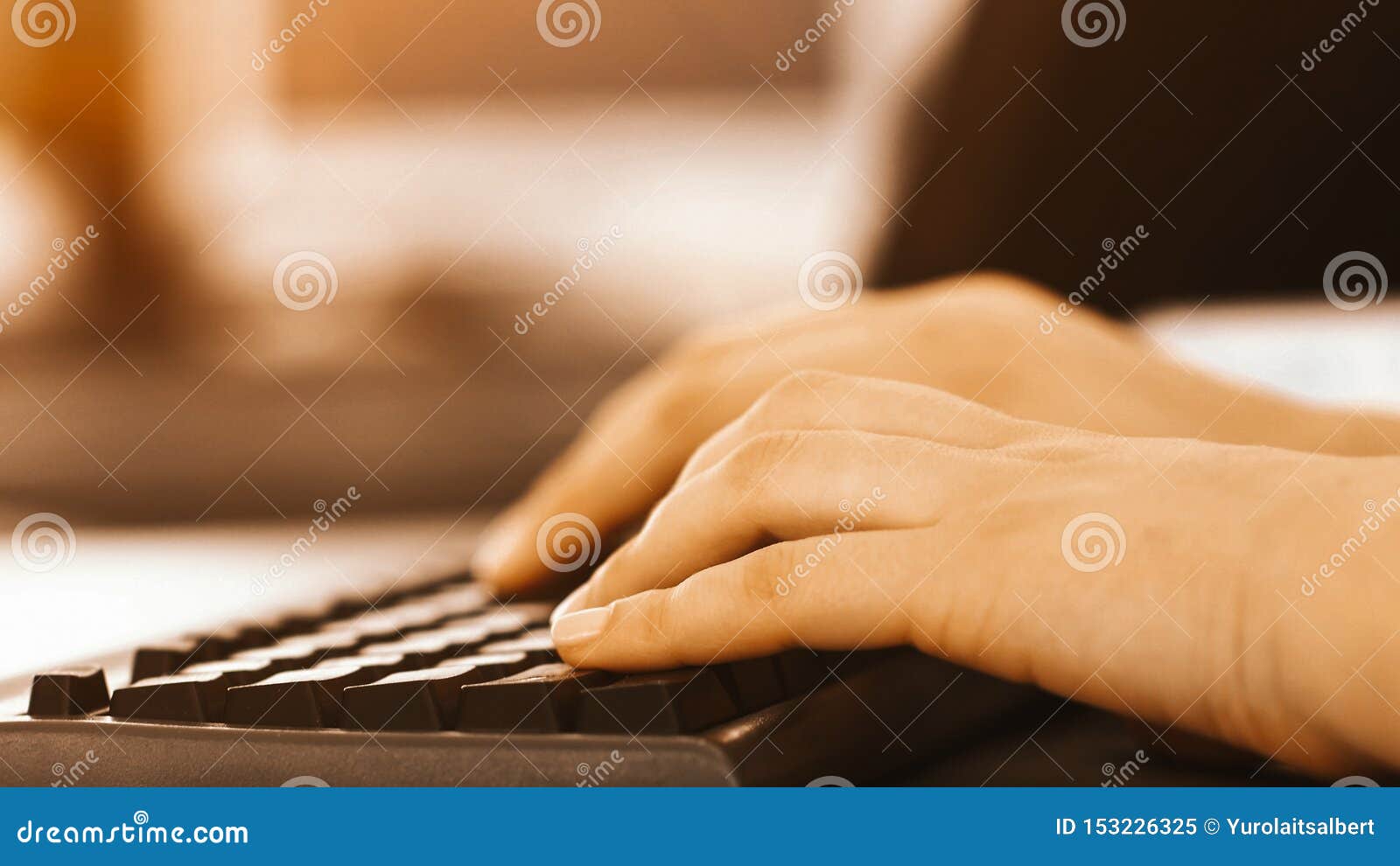 Close-up Shot of Female Learner Typing on the Keyboard Stock Image ...