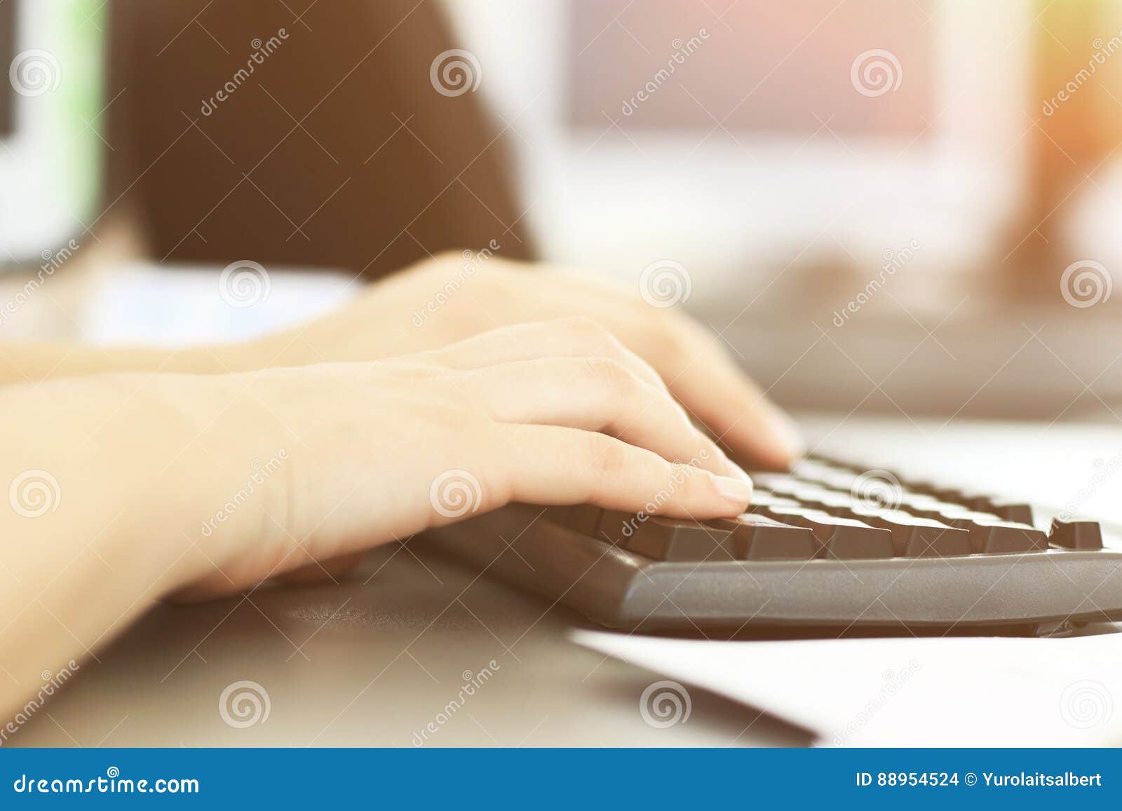Close-up Shot of Female Learner Typing on the Keyboard Stock Photo ...
