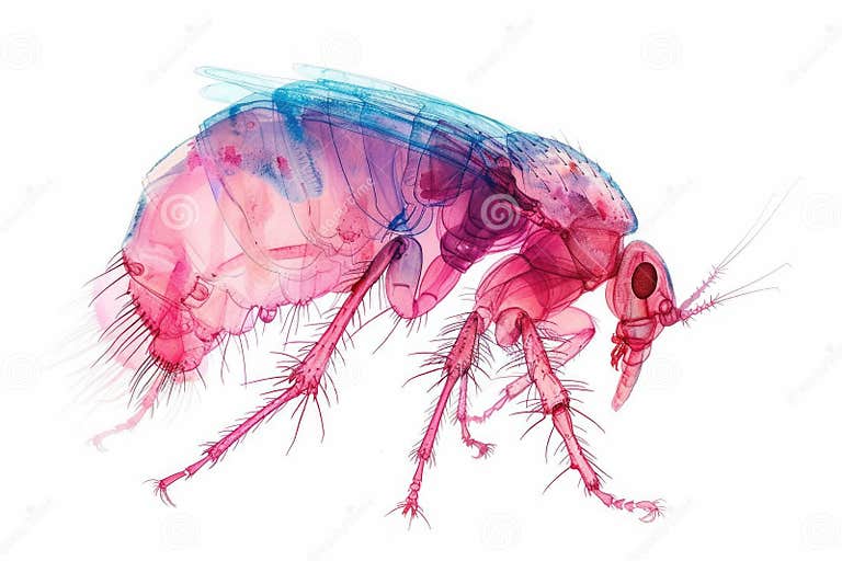 Close-up Shot of a Flea Bug Sitting on a White Surface, with No ...