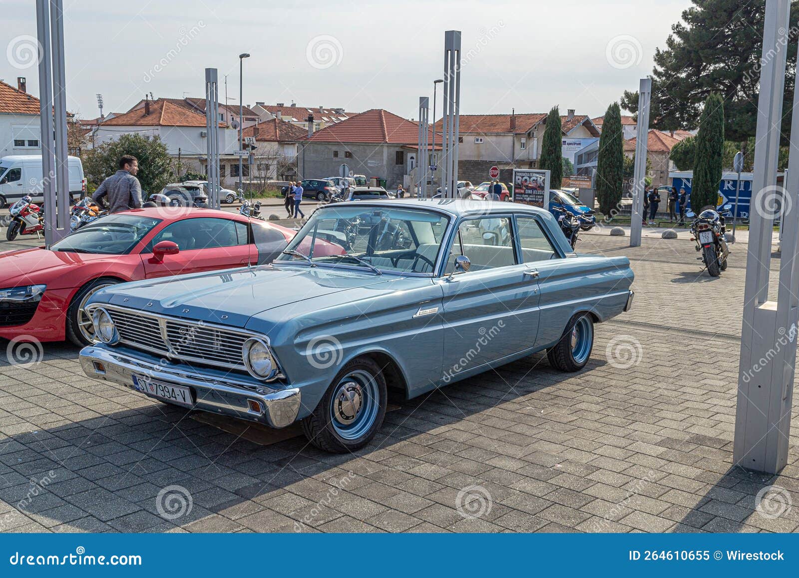 Close-up Shot of a Ford Falcon, a Classical Old-timer Car at Classic ...