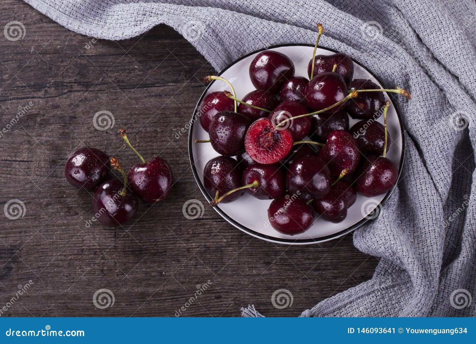 Close-up shot fresh cherry stock image. Image of close - 146093641