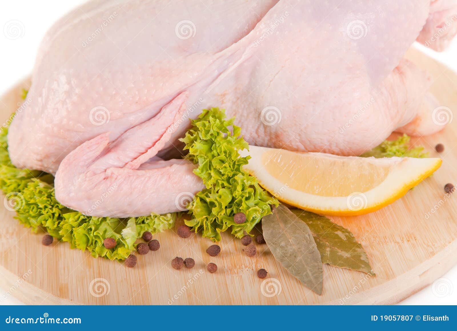 Close-up Shot of Fresh Raw Chicken with Condiments Stock Image - Image ...