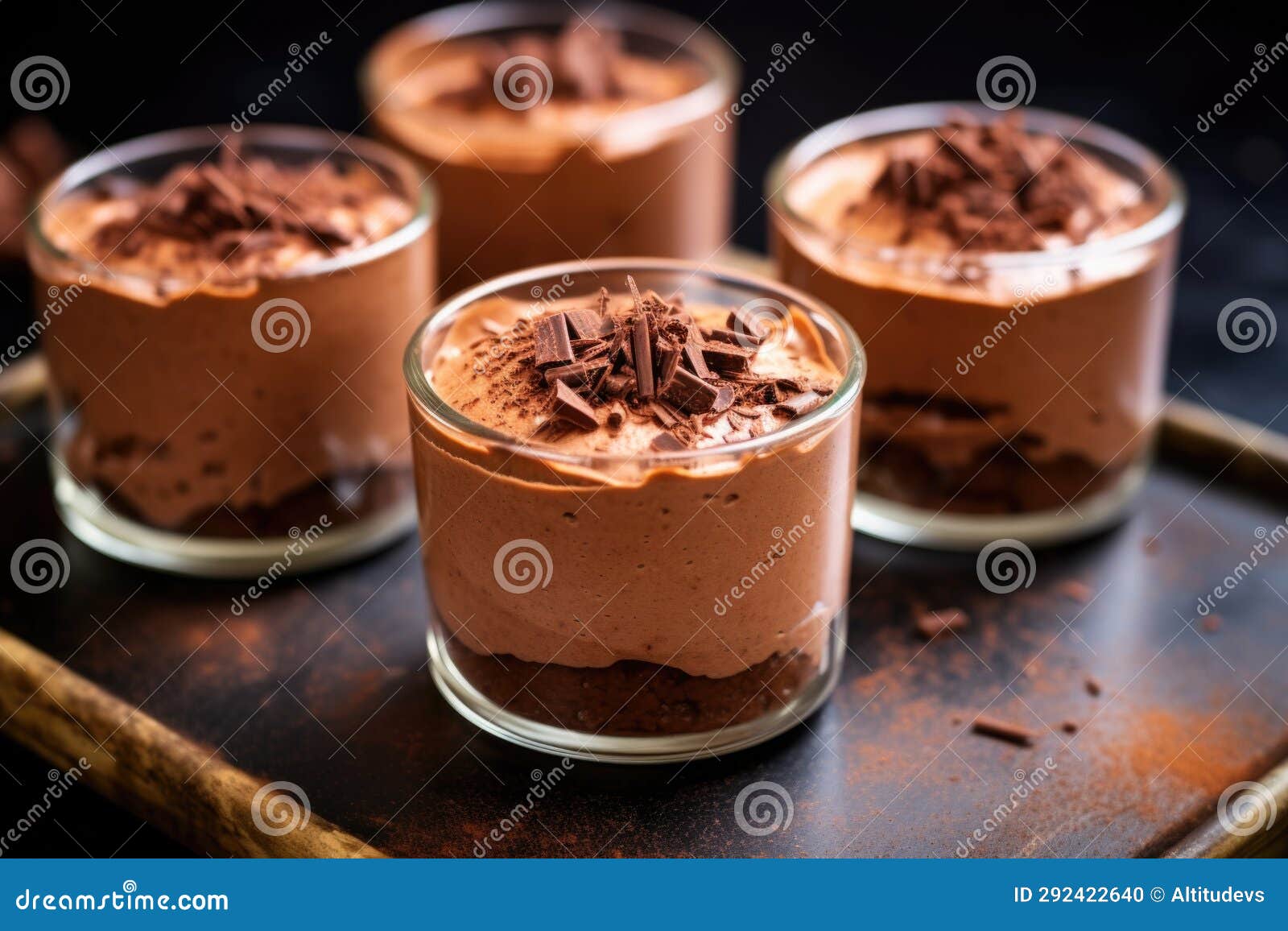 A Close-up Shot of Freshly Made Chocolate Mousse Pudding Stock Photo ...