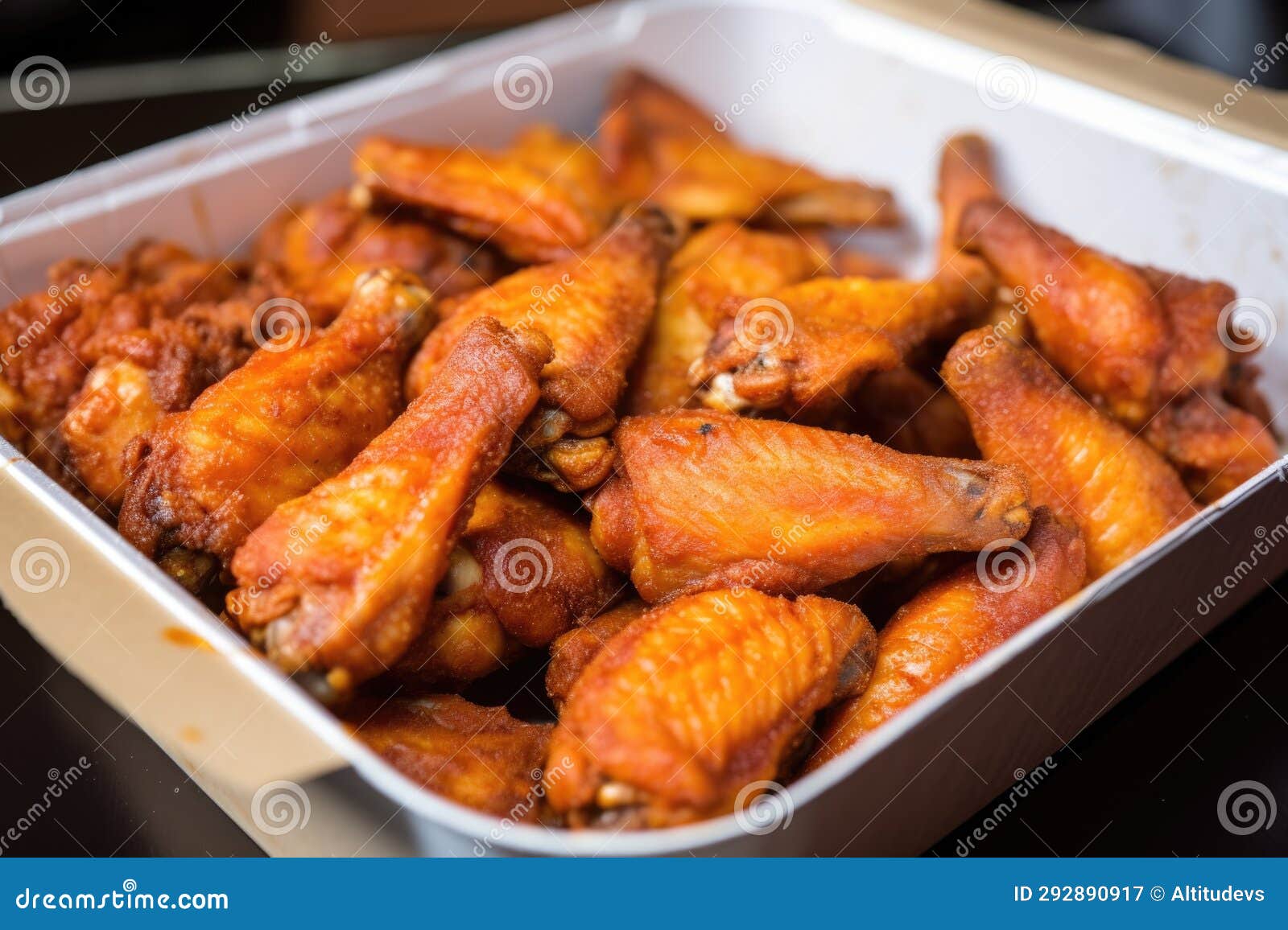 Close-up Shot of Fried Chicken Wings Inside a Takeaway Box Stock Image ...
