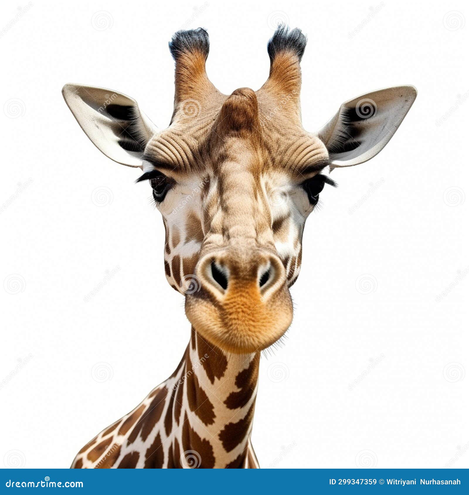 Close Up Shot of Giraffe Head Isolate on White. Generative Ai Stock ...