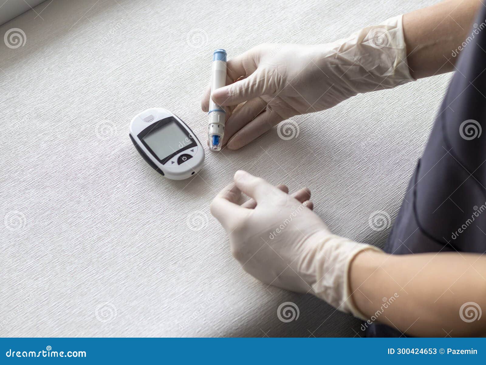 Close Up Shot of the Glucometer Instrument on the White Surface ...