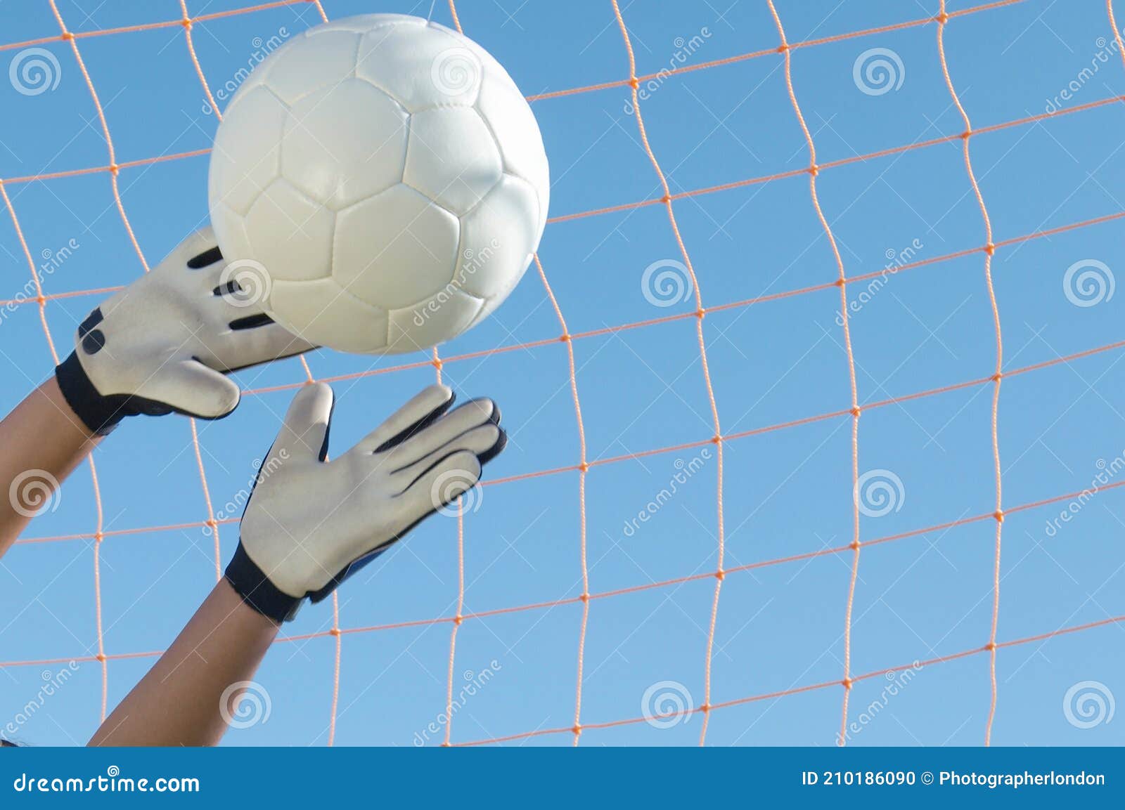 Close Up Shot of Goal Keeper Saving the Ball Stock Photo - Image of ...