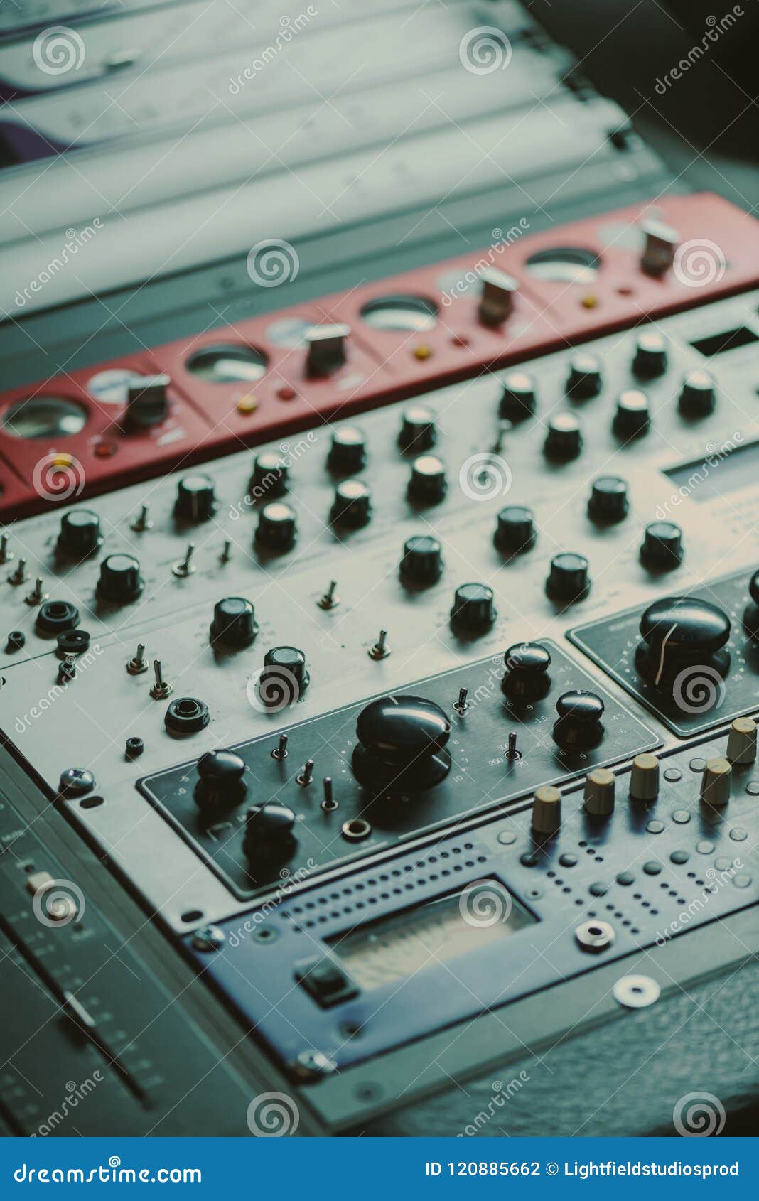 Close-up Shot of Graphic Equalizer with Various Knobs Stock Photo ...