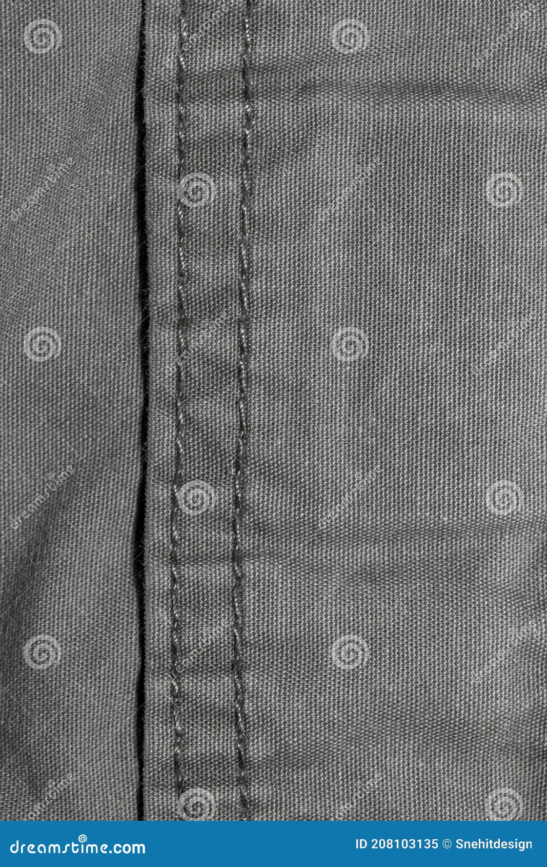 Close Up Shot of Grey Fabric with Stitches Stock Image - Image of ...