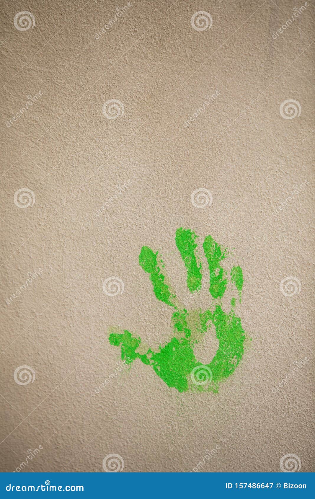 Hand imprint on a wall stock image. Image of people - 157486647