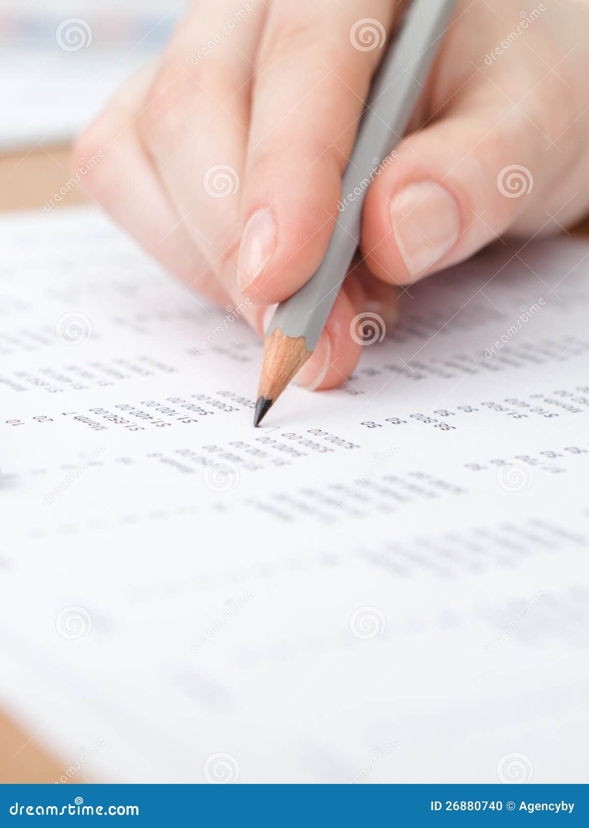 Close-up Shot of Hand Writing in the Document Stock Photo - Image of ...
