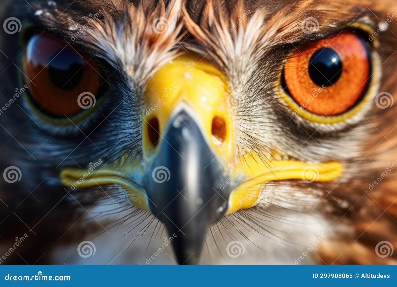 Close-up Shot of a Hawks Eye and Hooked Beak Stock Image - Image of ...