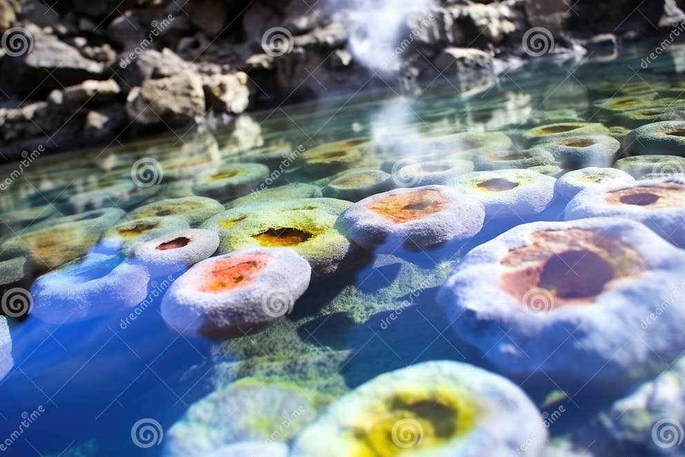 Close-up Shot of Hot Spring Bubbles at Surface Level Stock Photo ...