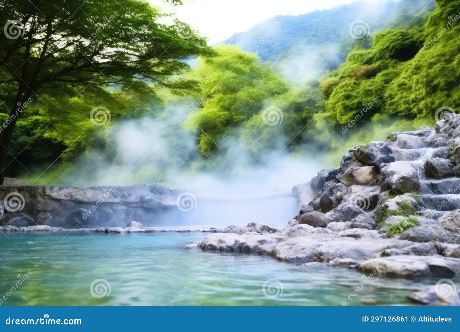 Close-up Shot of a Hot Spring with Steamy Water Stock Image - Image of ...