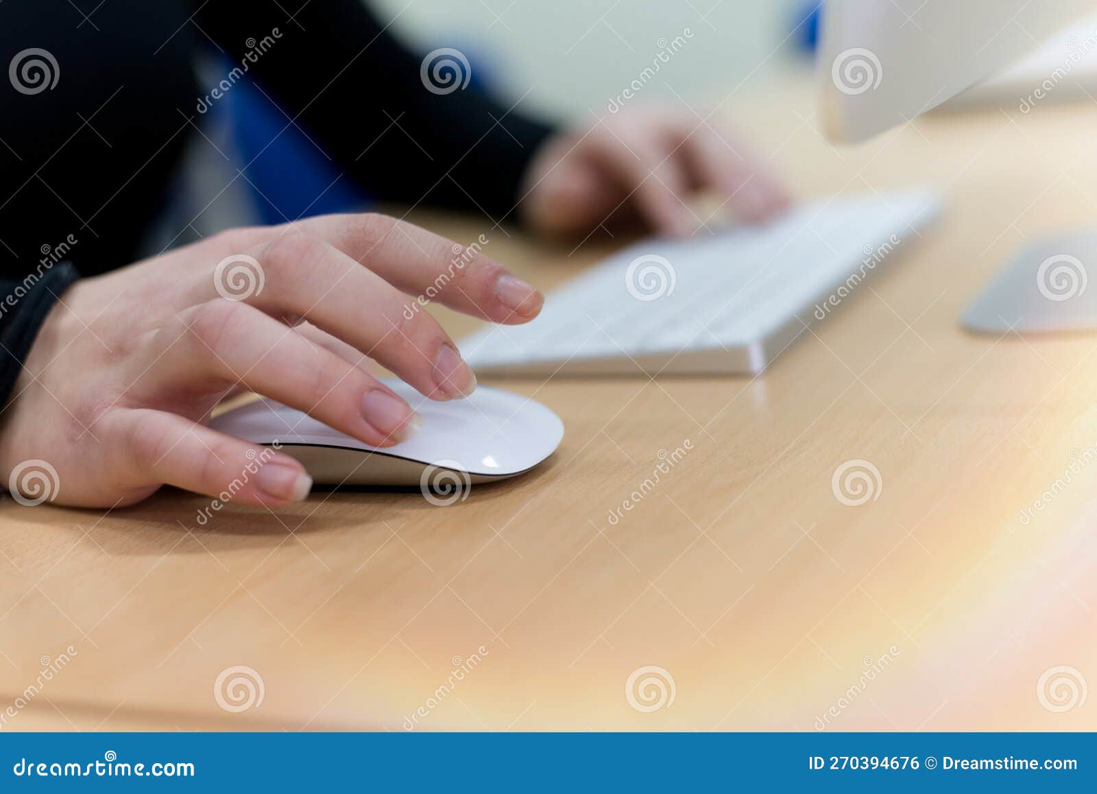 Close Up Shot of Human Woman Hands Using Laptop Computer, Typing ...