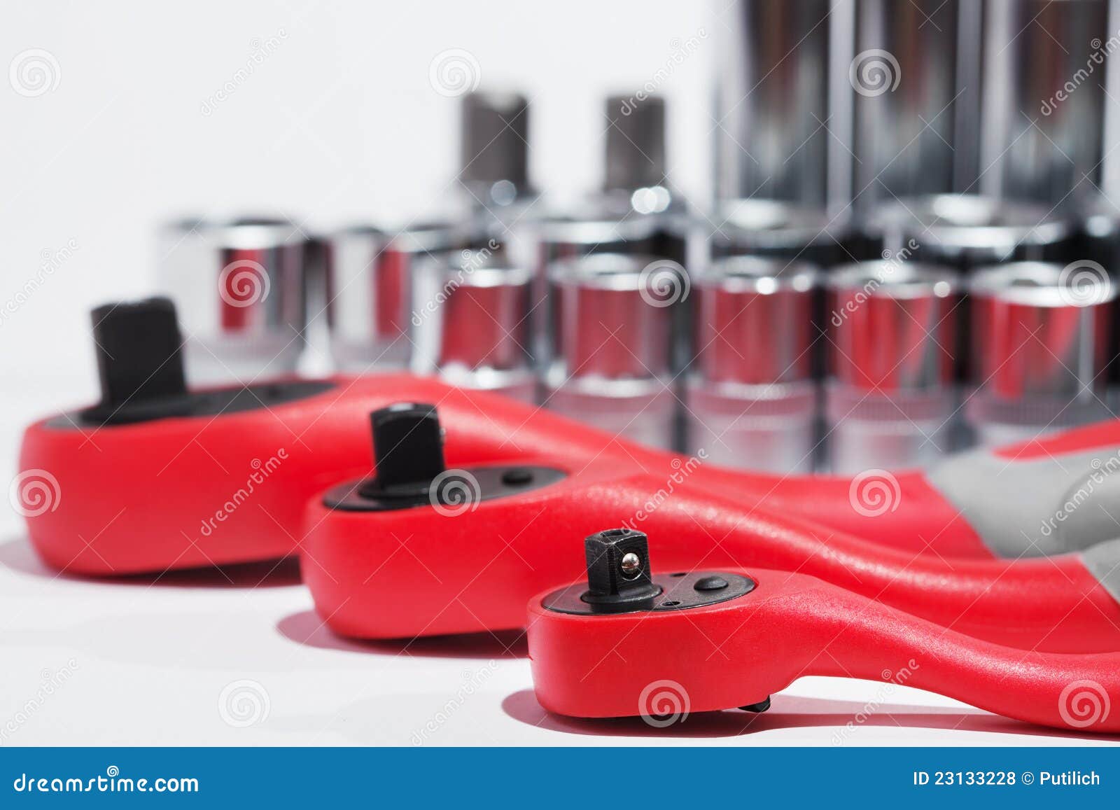 Close Up Shot of Kit of Metallic Tools Stock Photo - Image of grey ...