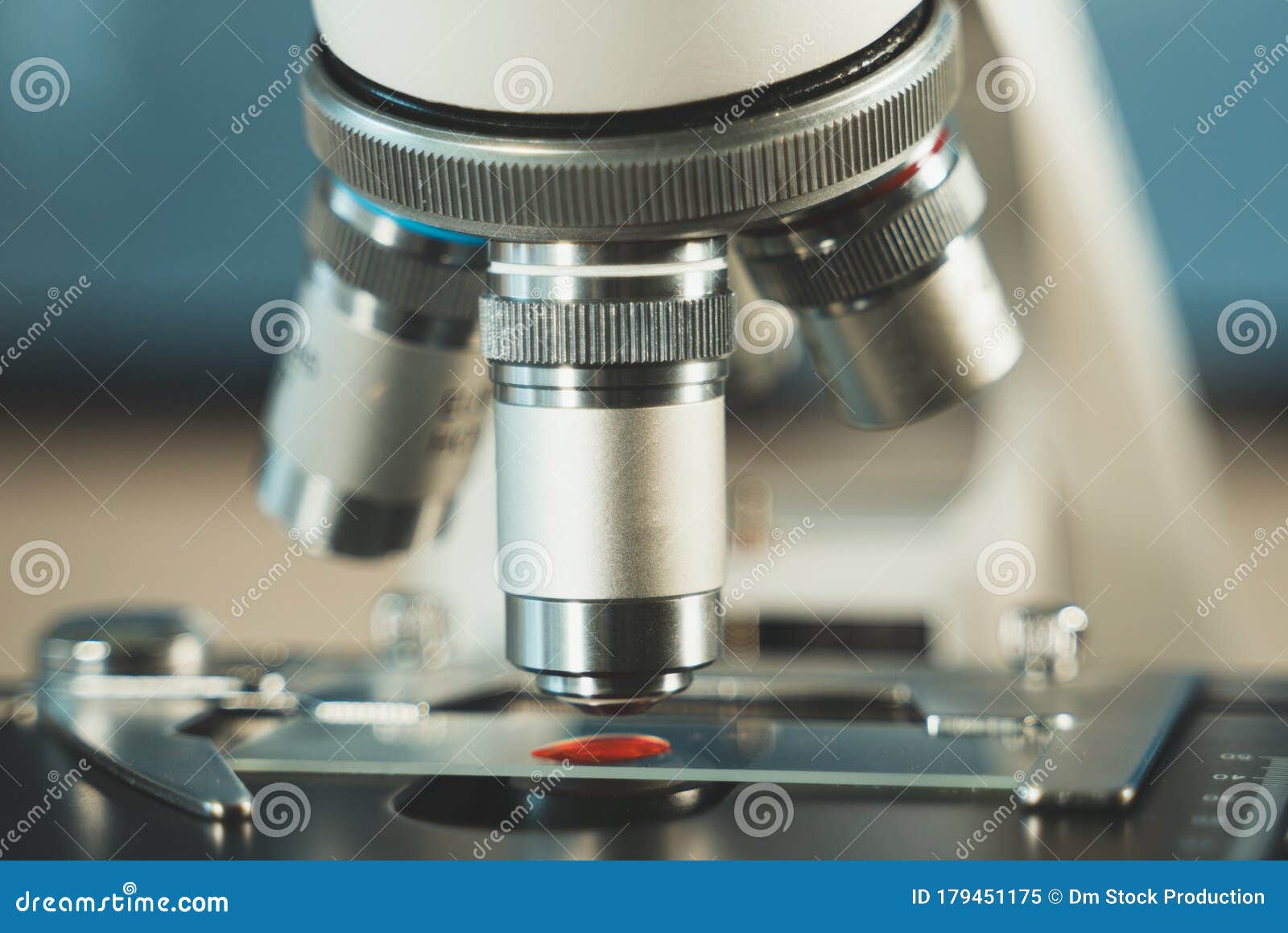 Laboratory microscope stock image. Image of examination - 179451175