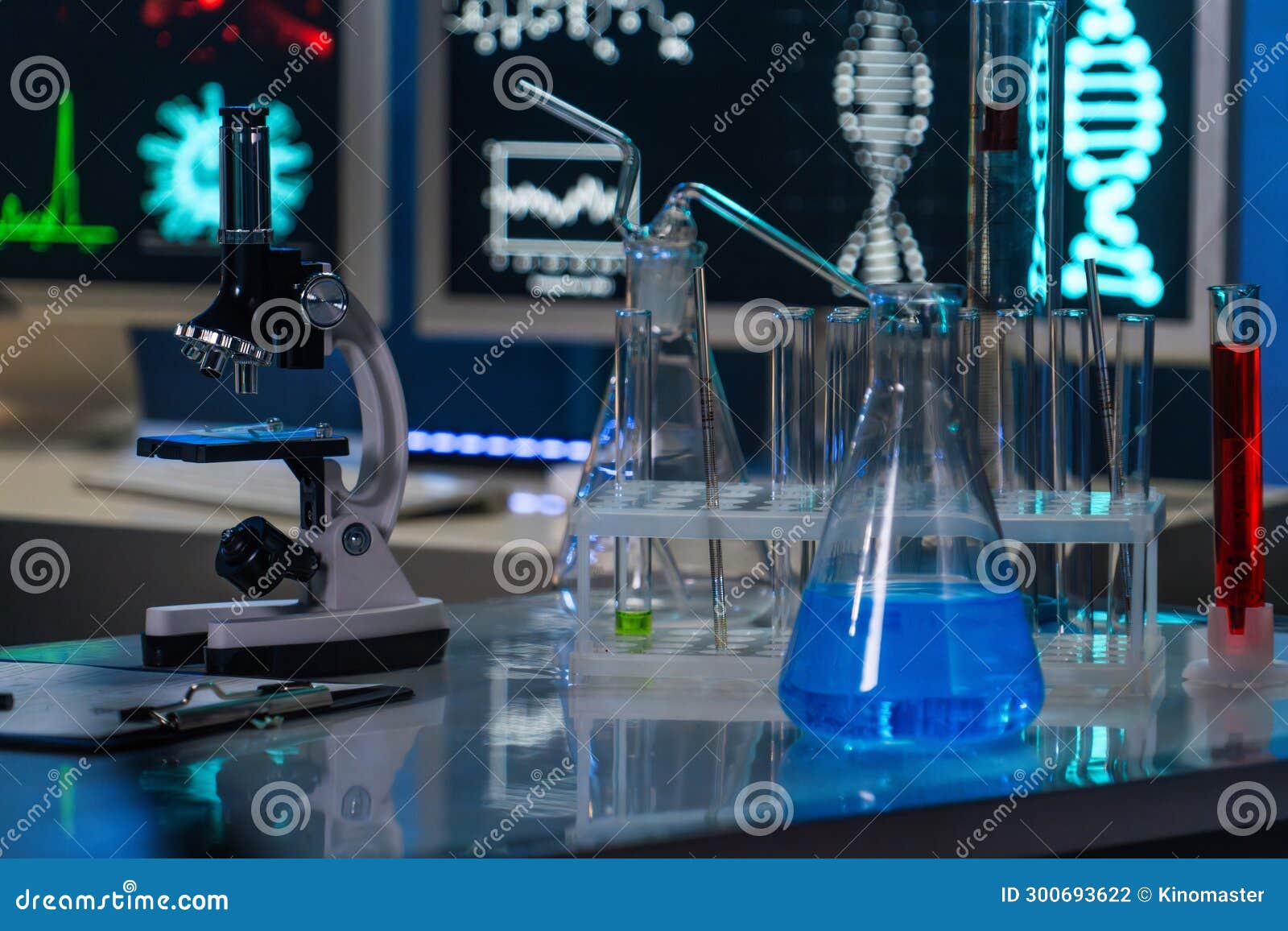 In the Close Up Shot, the Laboratory Room is Shown. on the Table There ...
