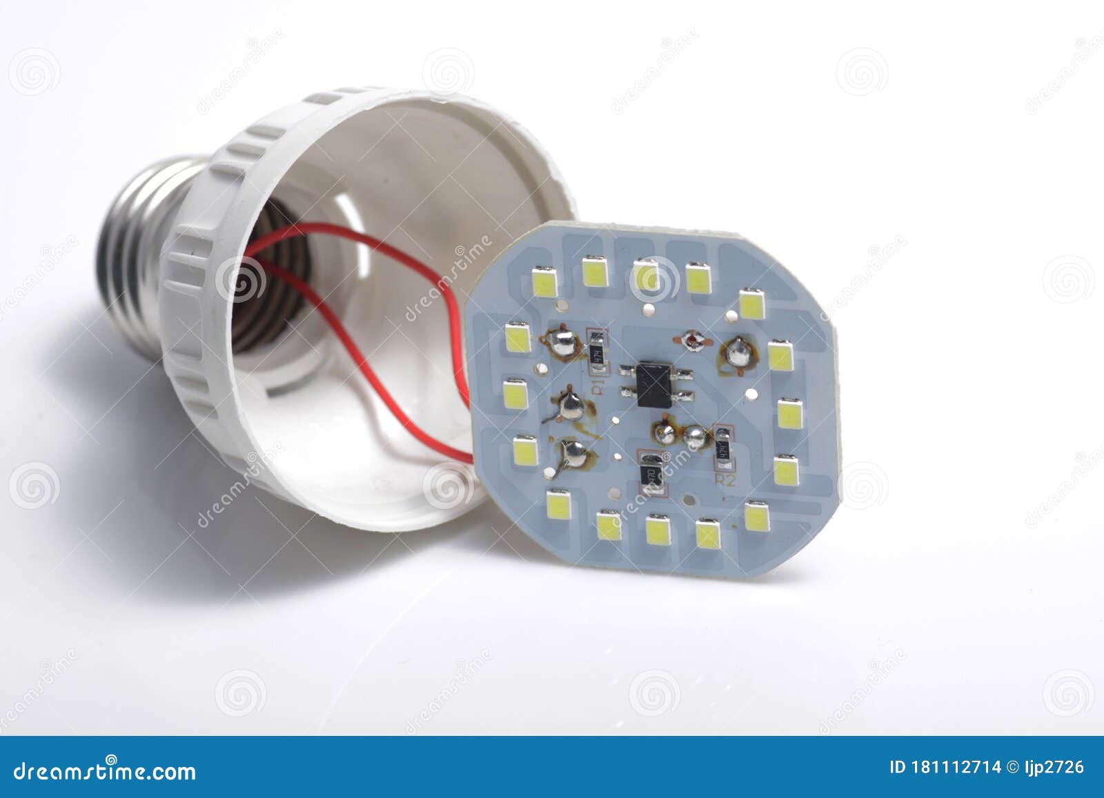 Close Up Shot of LED Lamp with E27 Type Socket Stock Photo - Image of ...