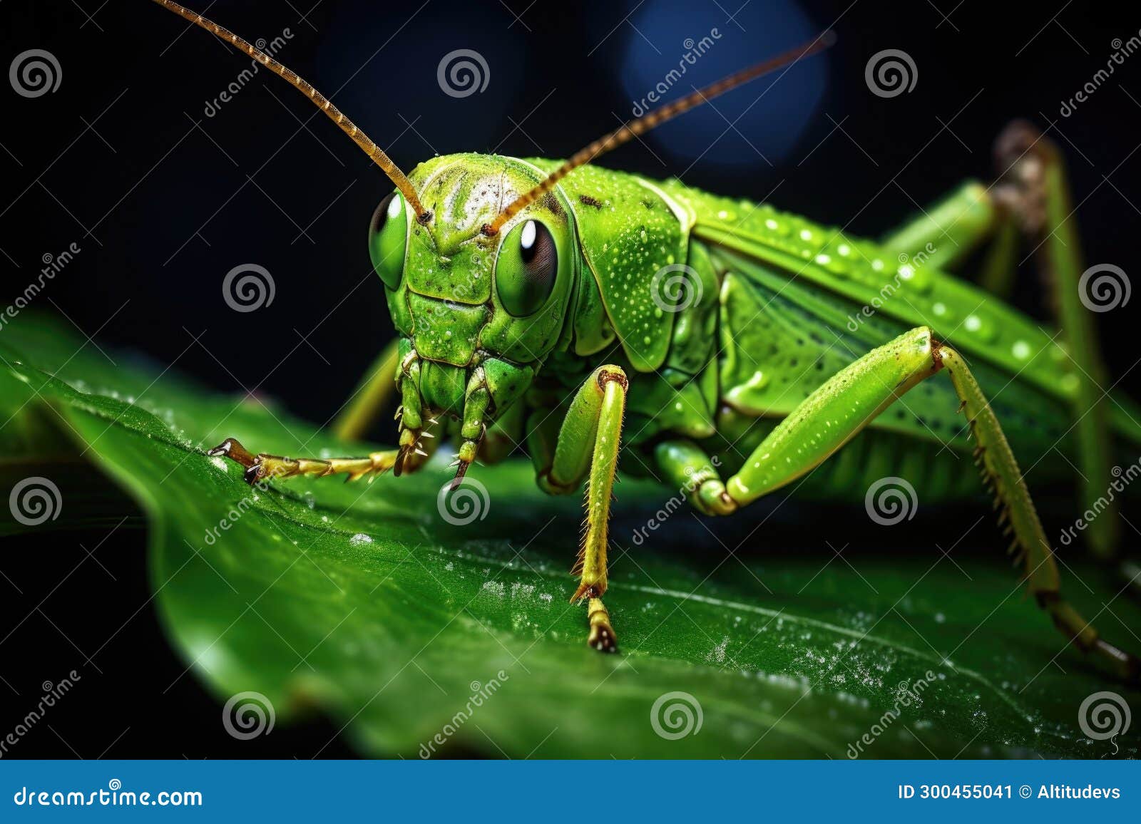 Close-up Shot of a Locust Eating a Leaf Stock Image - Image of appetite ...