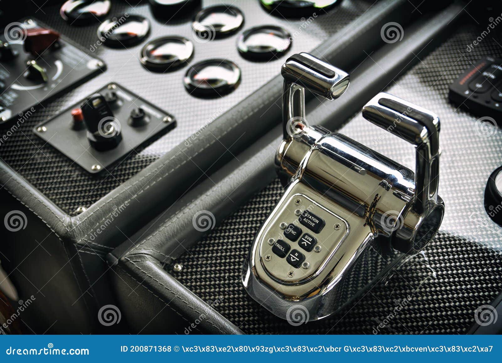 Close Up Shot of Luxury Boat Controls Stock Photo - Image of design ...