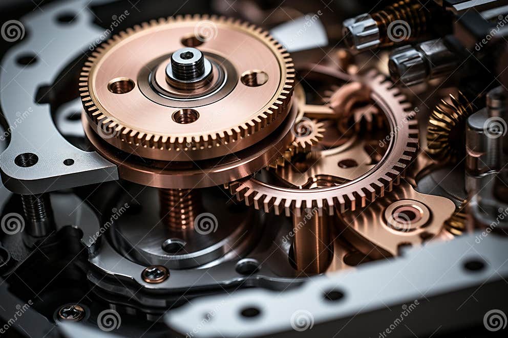 A Close-up Shot of a Machine or Device with Gears, Levers, and Other ...
