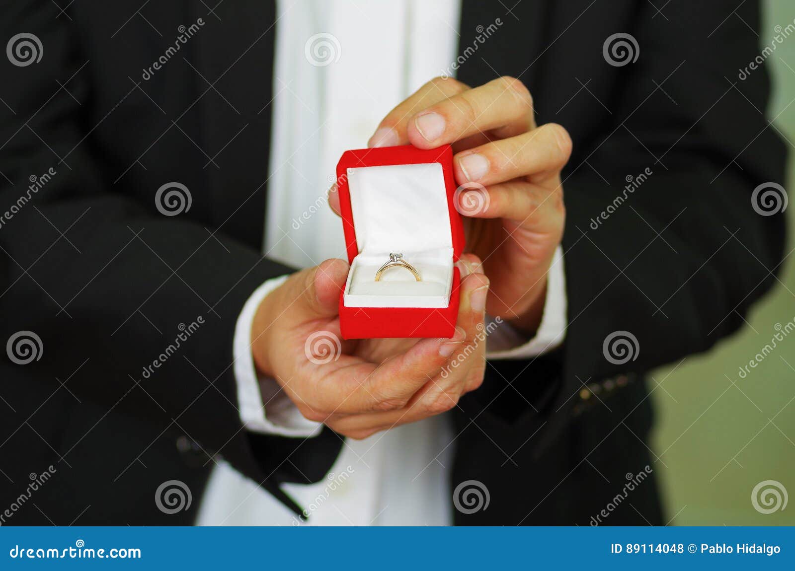 Close Up Shot of Man Holding Ring Box Stock Photo - Image of jewel ...