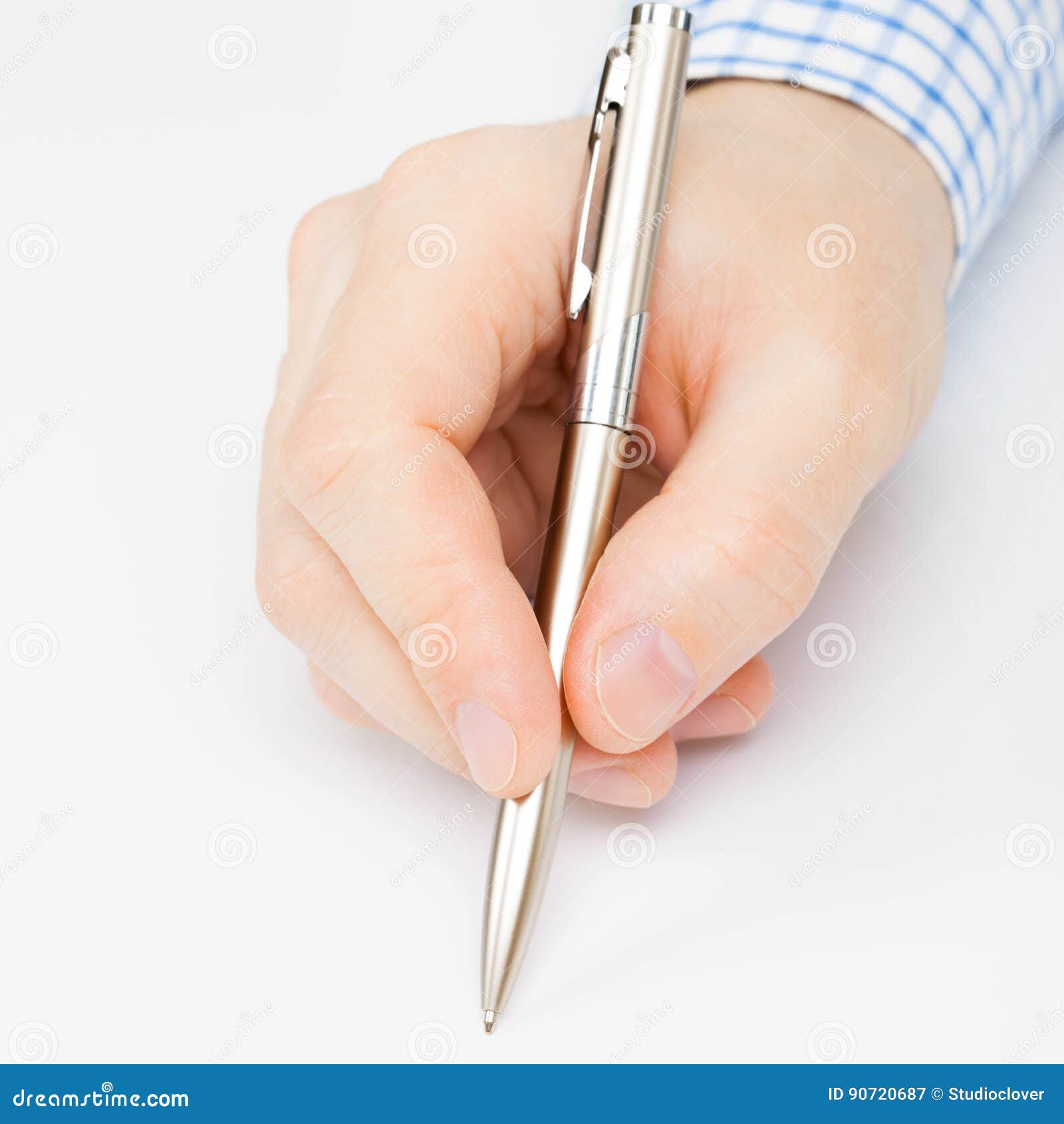 Close Up Shot of a Man Signing or Writing Something with a Ball Pen ...