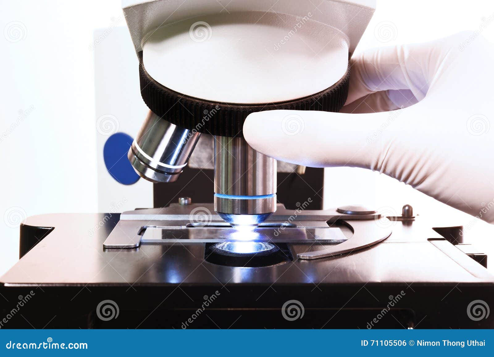 Close Up Shot of Microscope at the Blood Laboratory Stock Photo - Image ...