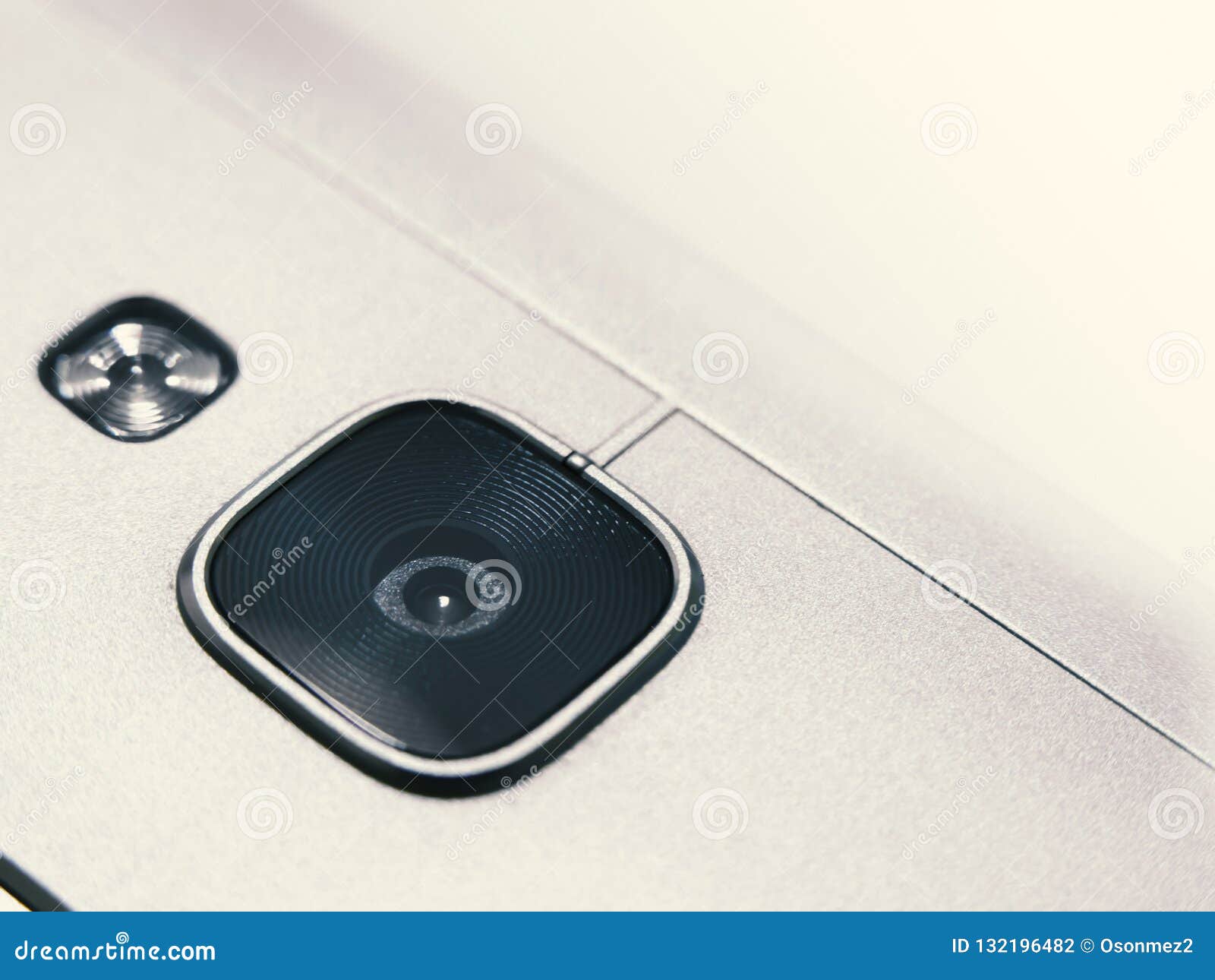 Close-up Shot of Mobile Phone Camera Lens and Flash with White ...