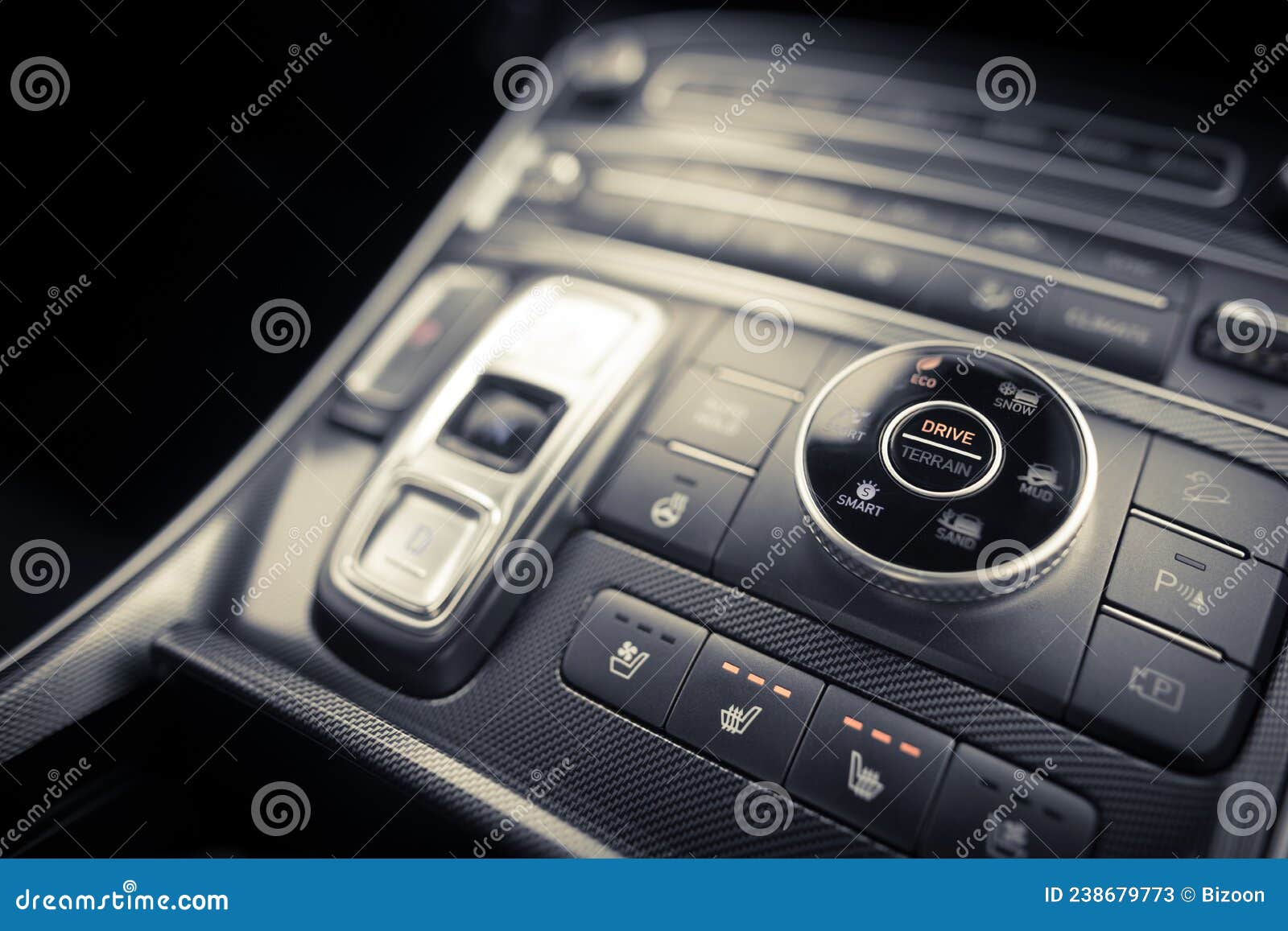 Modern Car Drive Mode Selector Button Stock Image - Image of ecology ...