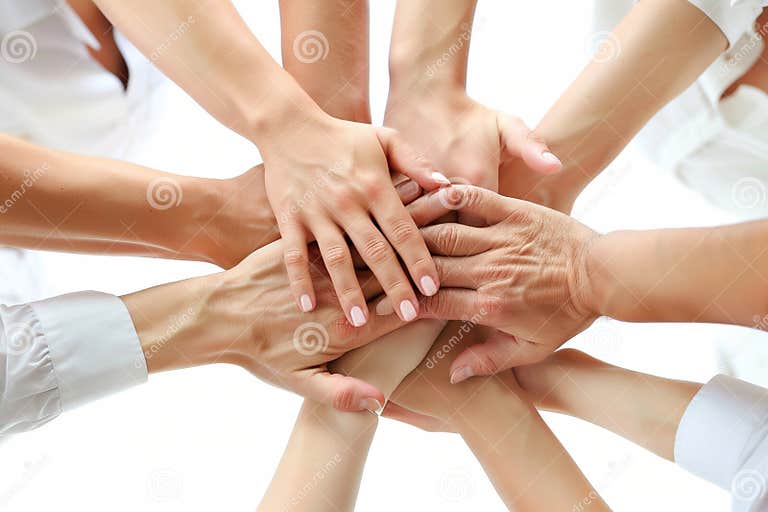 Hands Together a Symbol of Unity and Cooperation Stock Illustration ...
