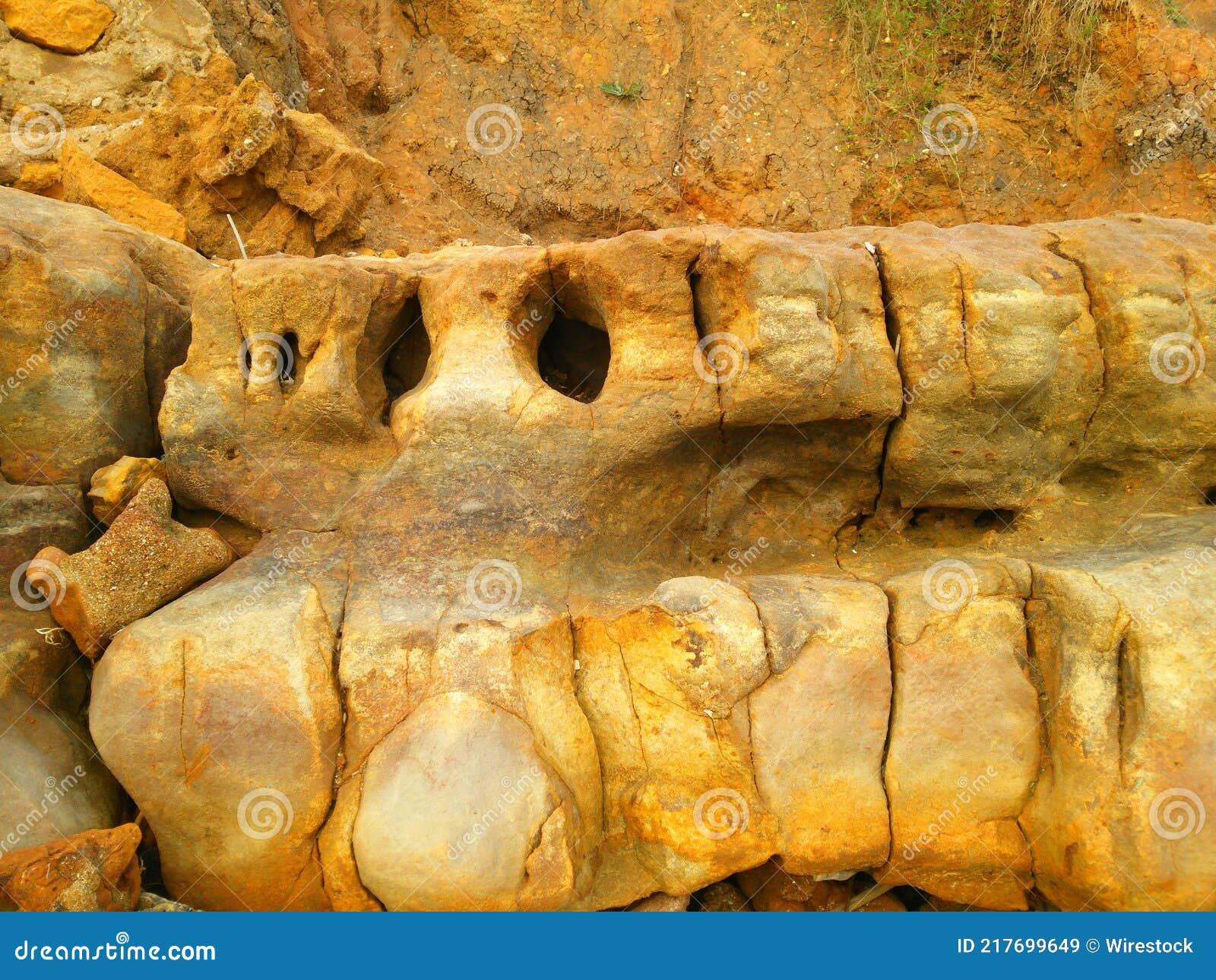 Close-up Shot of Natural Eroded Stone Texture Stock Image - Image of ...