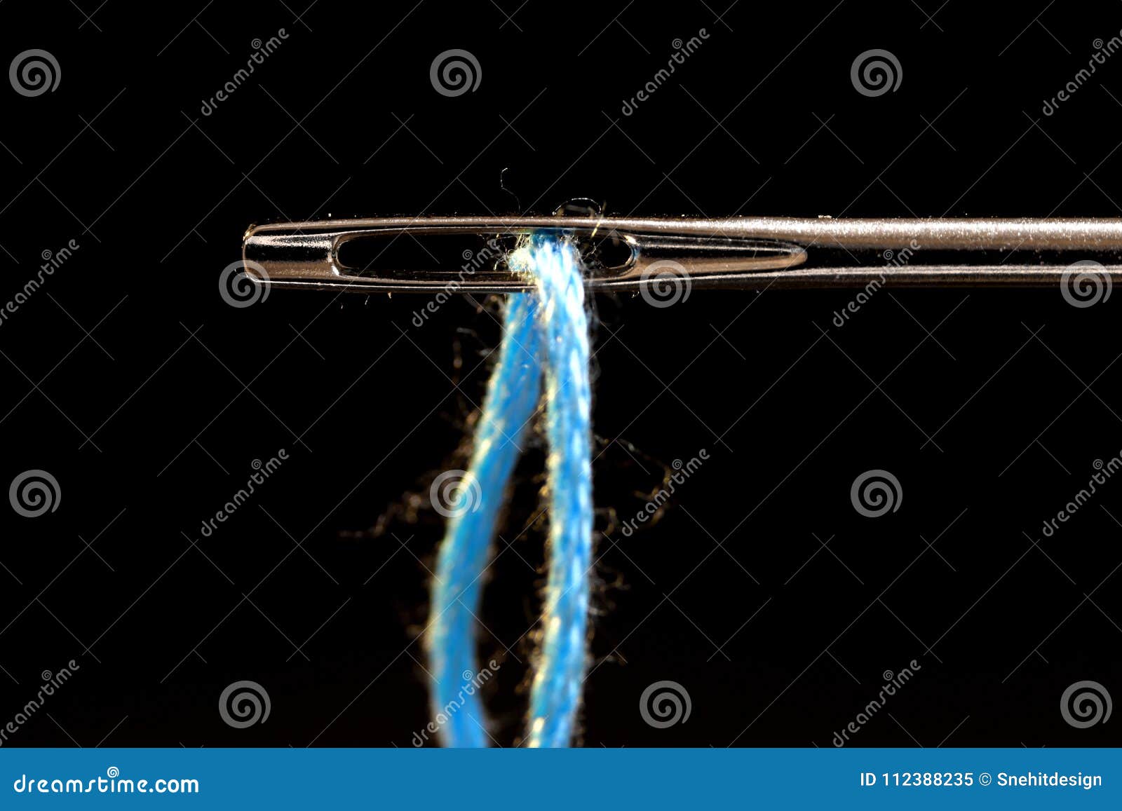 Close Up Shot of Needle with Thread Stock Image - Image of domestic ...