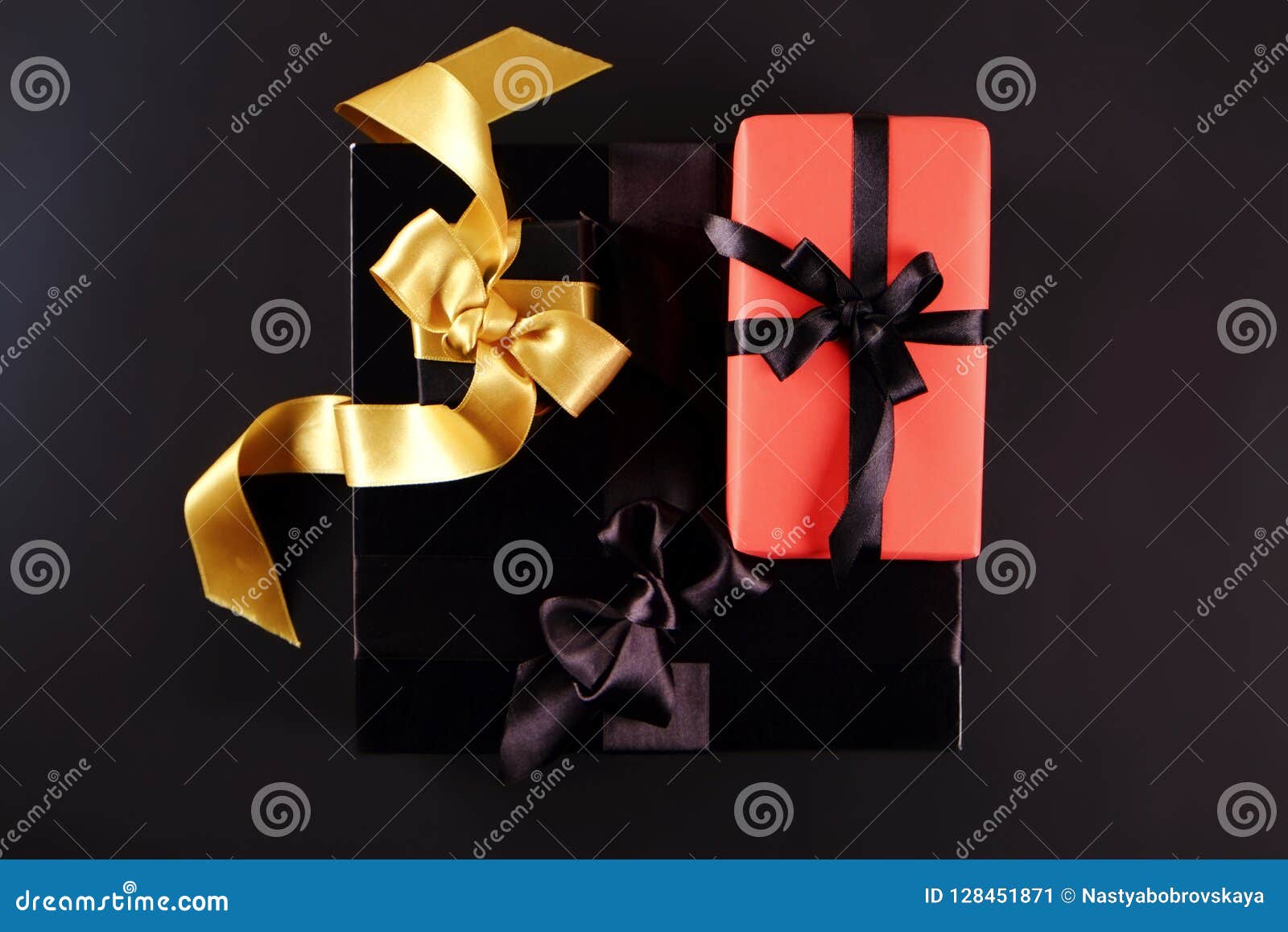 Close Up Shot of Nice Present on Copy Space Background. Stock Image ...