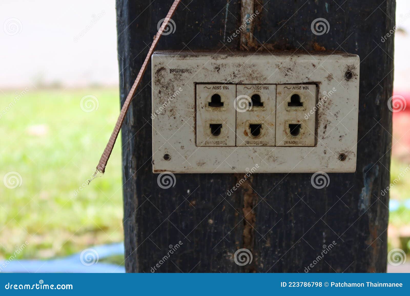 Damaged Power Line Socket Royalty-Free Stock Photography ...