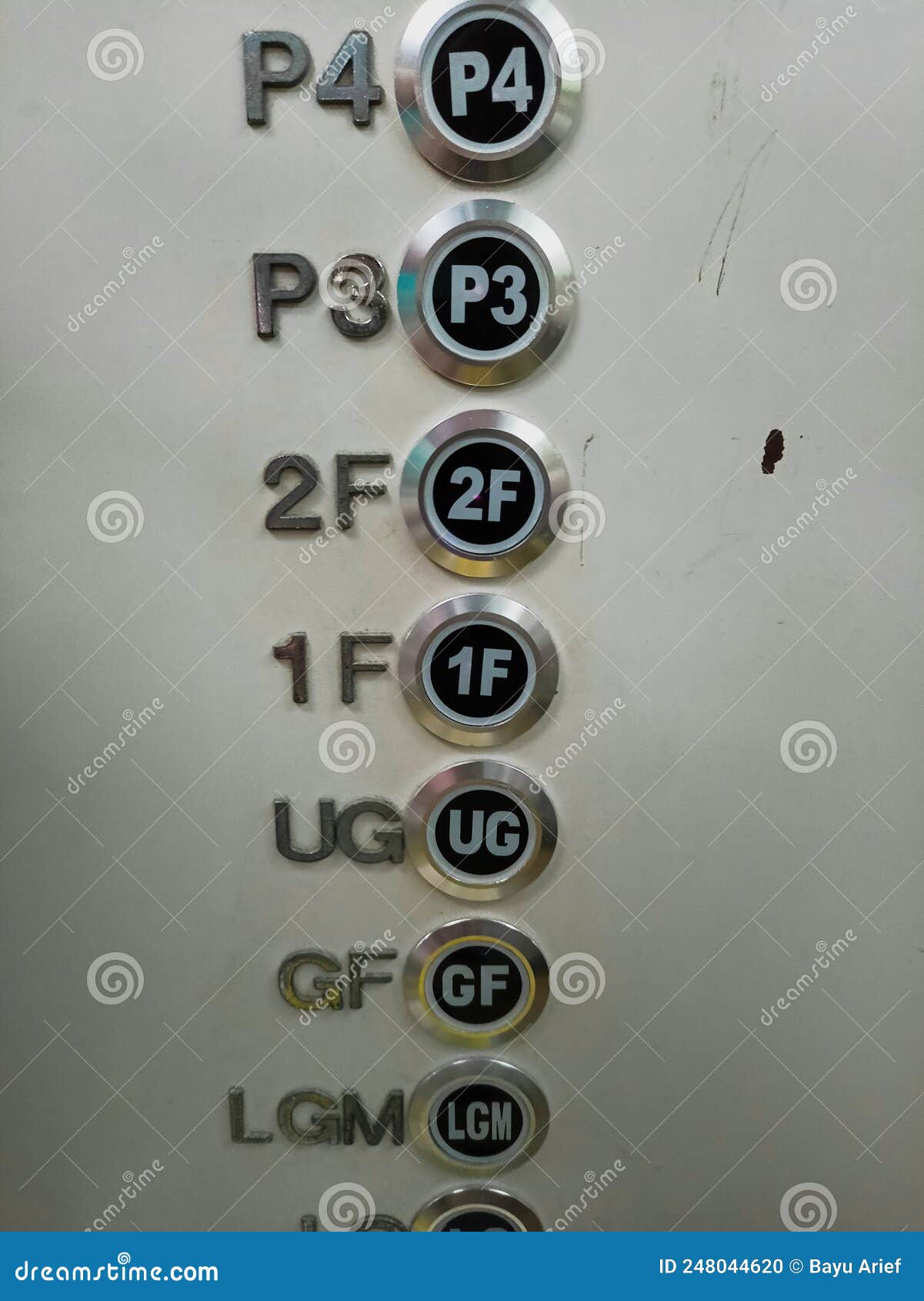 Lift Button. Stainless Steel Elevator Panel Push Buttons Stock Photo ...