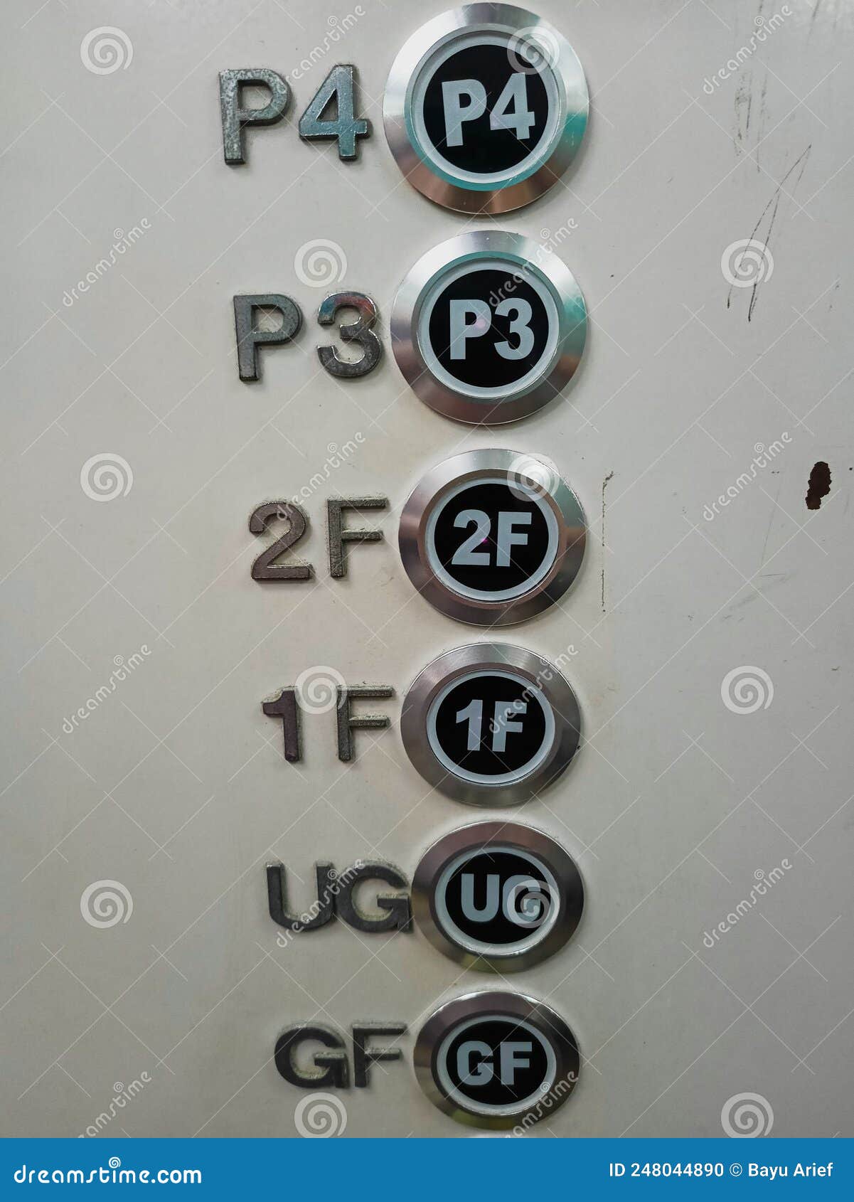 Lift Button. Stainless Steel Elevator Panel Push Buttons Stock Photo ...