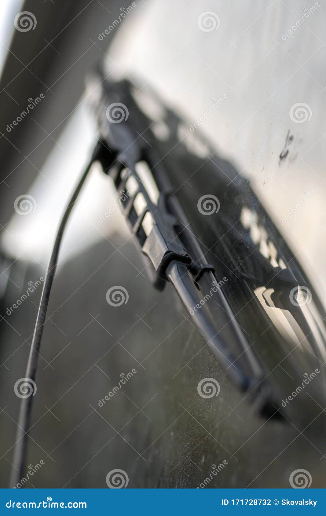 Close Up Shot of an Old Windshield Wiper Stock Photo - Image of detail ...