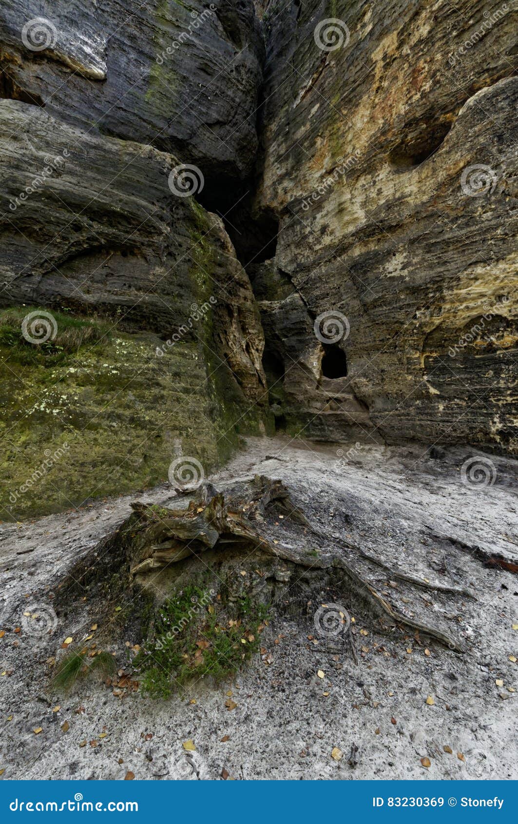 Close Up Shot of One Part of a Rock Formation with a Rugged Foreground ...