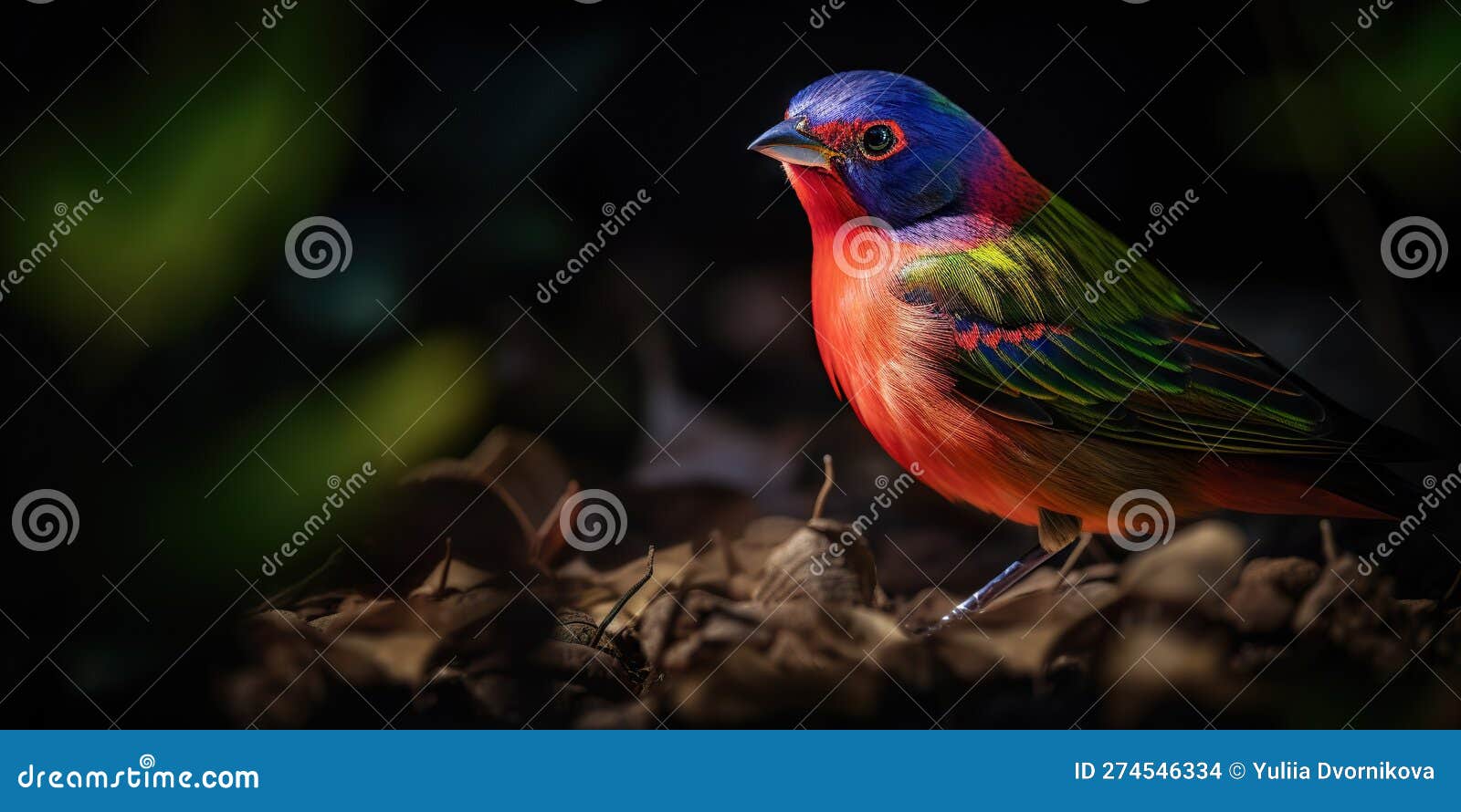 Close Up Shot of Painted Bunting on a Tree. Generative AI Stock ...