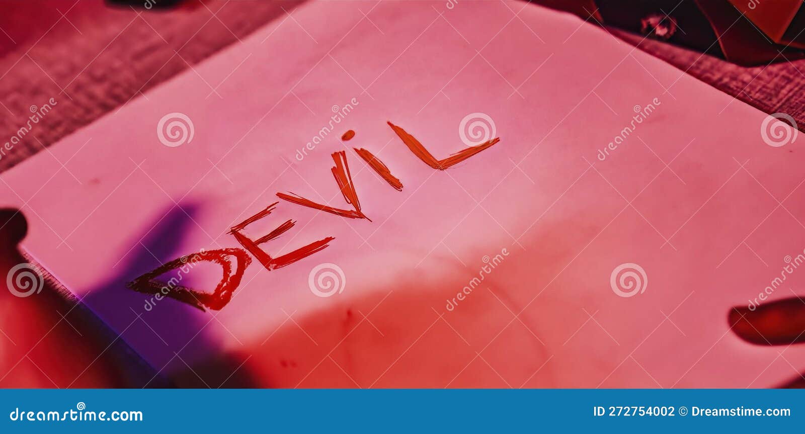 Handwritten Devil on a Paper Stock Photo - Image of devil, shadow ...