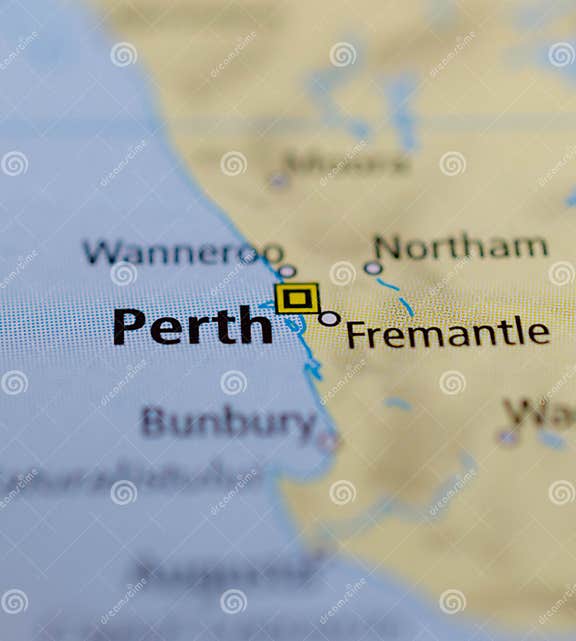 Perth on map stock photo. Image of paper, wanneroo, explore - 114065266