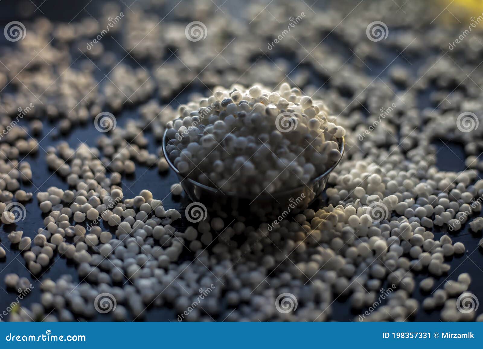 Close Up Shot of Raw Sago Pearls or Tapioca Pearls in a Glass Plate on ...