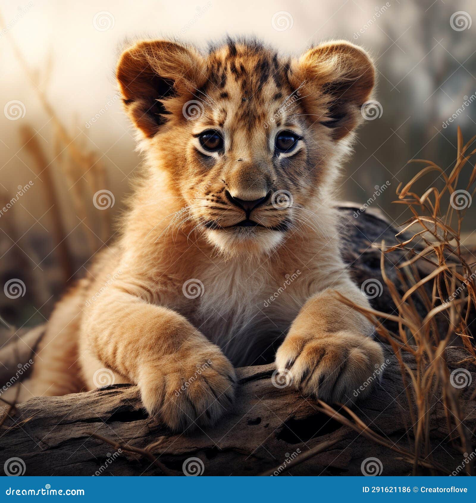 A Close Up Shot of Real Lion Cub Stock Illustration - Illustration of ...