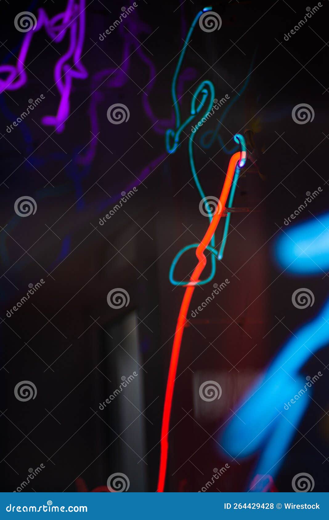 Close-up Shot of a Red and Blue Neon Sign Stock Photo - Image of neon ...